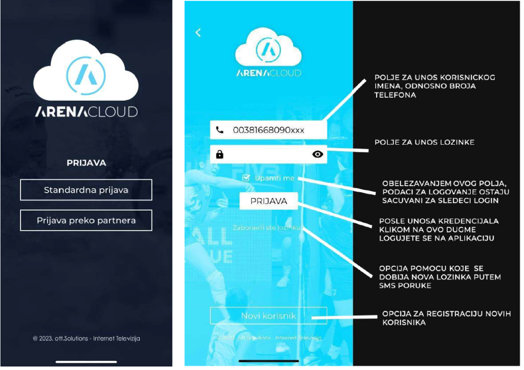 Uputstvo za kreiranje korisničkog naloga i logovanje na ArenaCloud ...